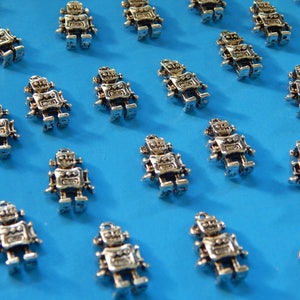 Set of 20, Robot Charms, Robot Pendants, Mechanical Charms, Silver ...