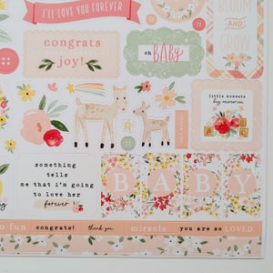 Welcome Baby Girl Stickers, 12" Cardstock Sticker Sheets, Scrapbook ...