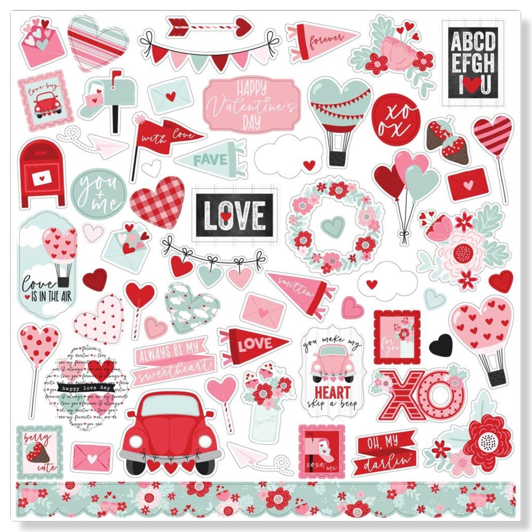 Love Notes Stickers, 12"x12" Stickers, Cardstock Sticker, Scrapbook ...