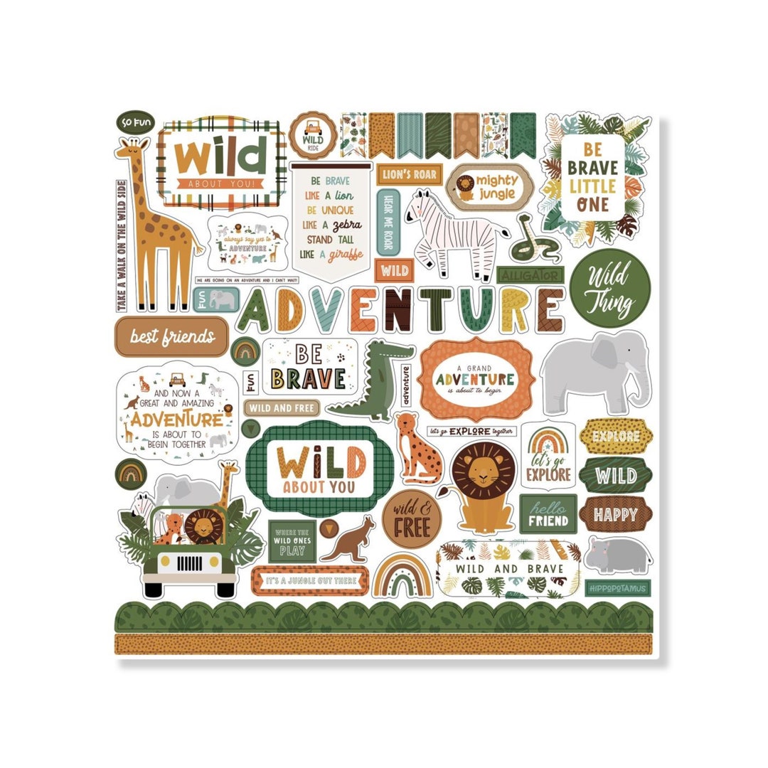Little Explorer Stickers, Adventure Stickers, Zoo Stickers, 12x12 ...