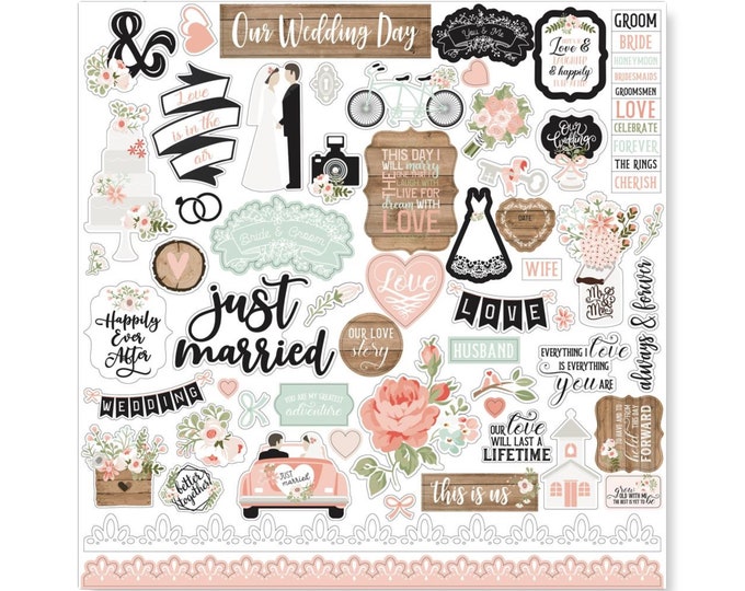 Our Wedding Stickers 12x12 Sticker Scrapbook - Etsy