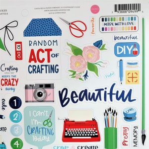 Happy Crafting Stickers, 12 Inch Stickers, Scrapbook Stickers, Sticker ...