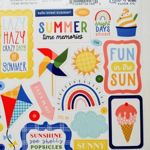 My Favorite Summer Stickers, 12" Cardstock Sticker Sheets, Scrapbook ...