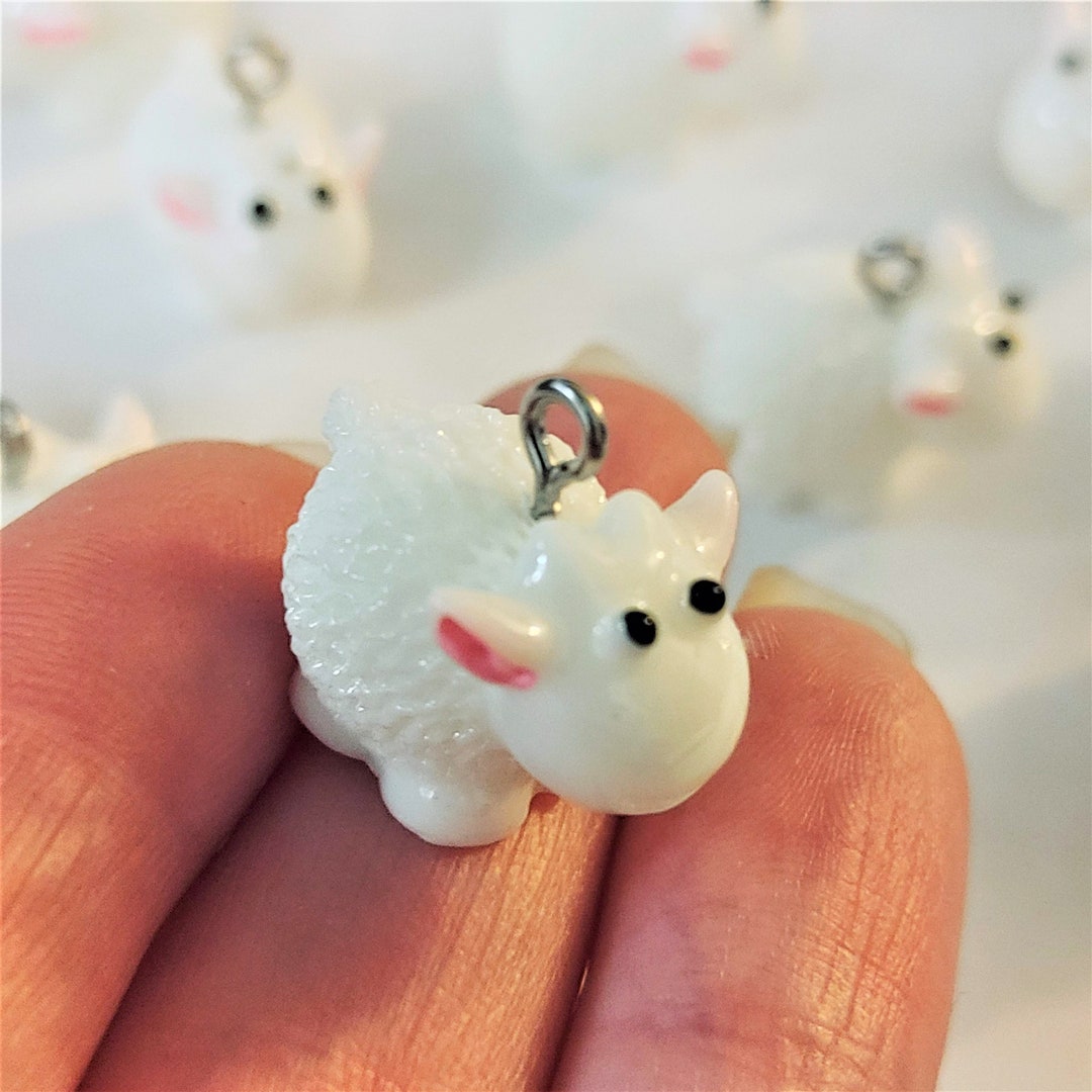 3 Pc, White Sheep, Lamb Charms, Farm Pendants, Farming Jewelry, Sheep ...