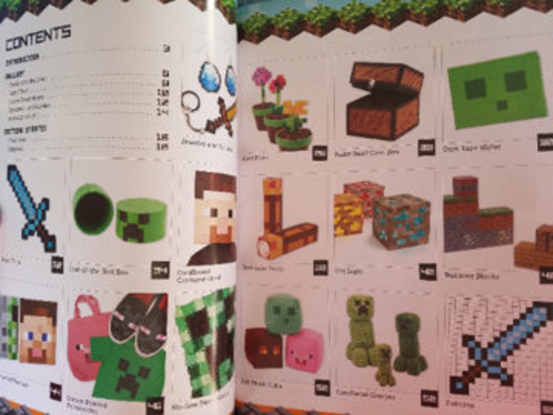 Minecraft Book Craft Projects Pixel Art Fans DIY Crafts | Etsy