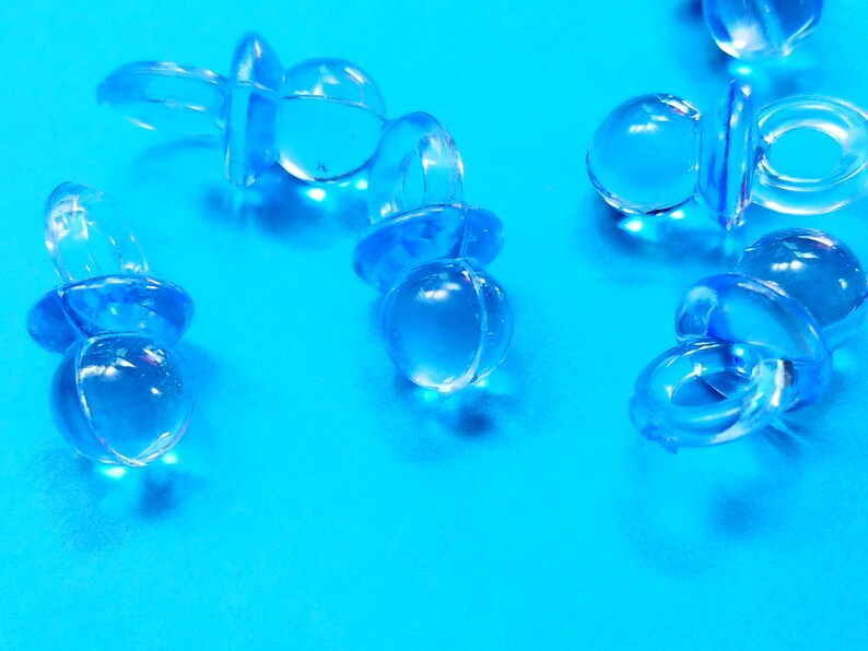 Set of 50 Blue Baby Pacifiers Baby Binky Small Acrylic | Etsy