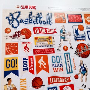 Slam Dunk, Basketball Stickers, 12" Stickers, Cardstock Stickers ...