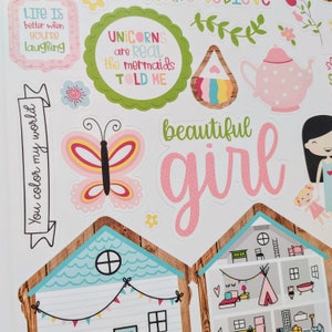 All Girl Stickers 12x12 Sticker Scrapbook Paper - Etsy