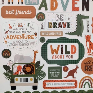 Little Explorer Stickers, Adventure Zoo Stickers, 12" Cardstock Sticker ...