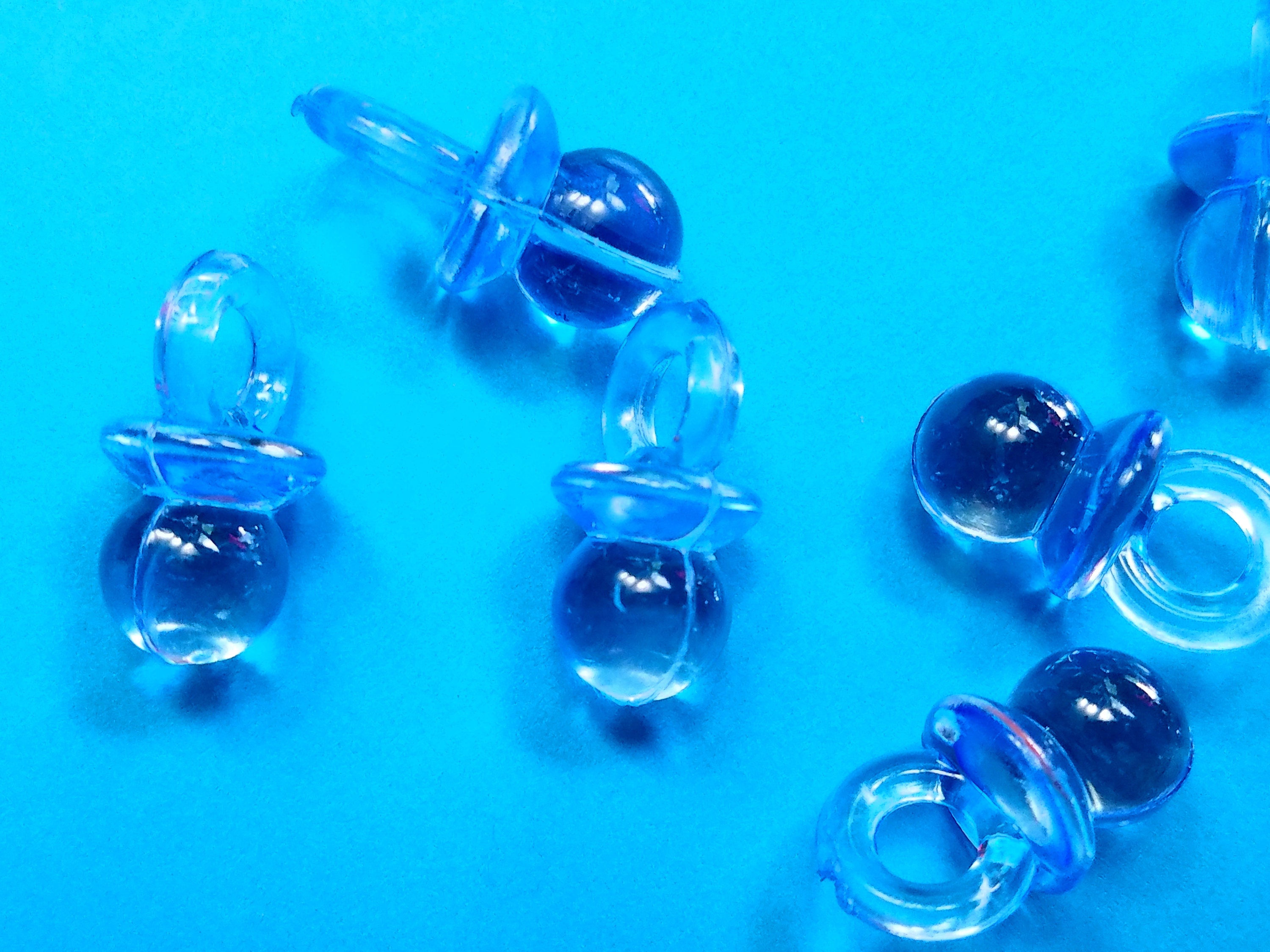 Set of 50 Blue Baby Pacifiers Baby Binky Small Acrylic | Etsy