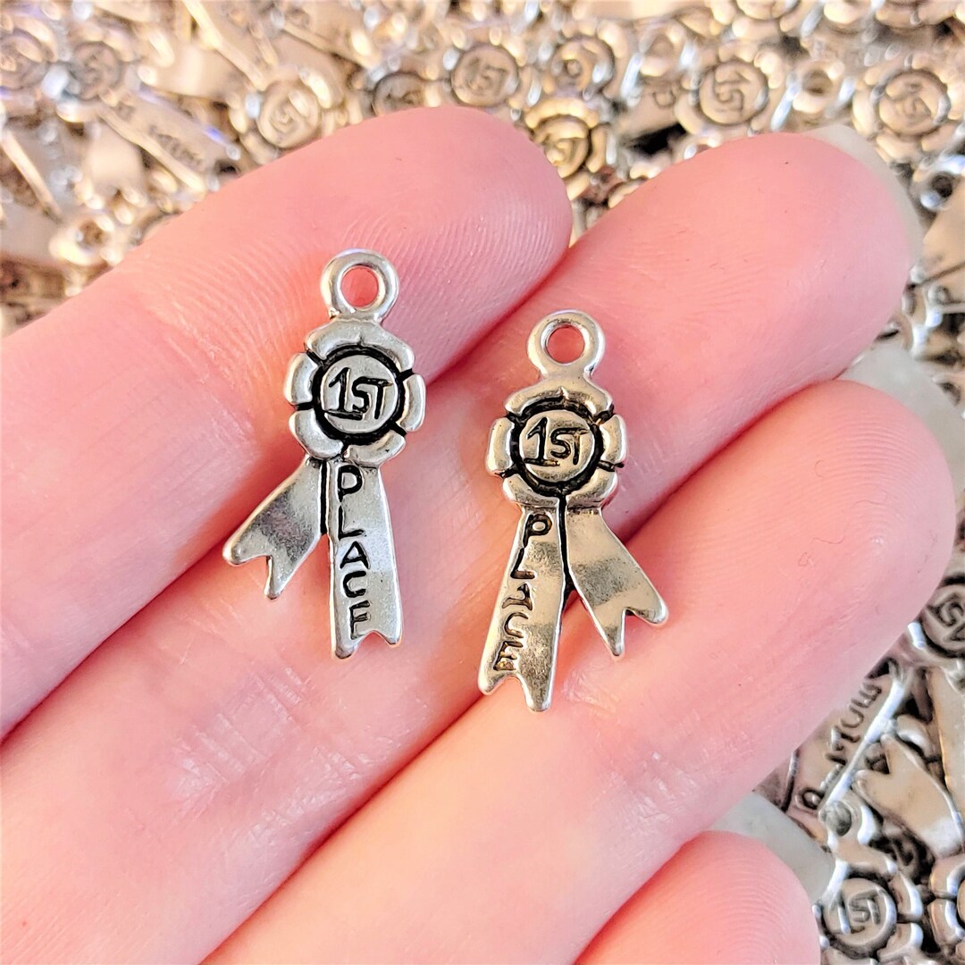 Set of 25, Silver First Place Ribbon Charms, Winner Gifts, Gifts for ...