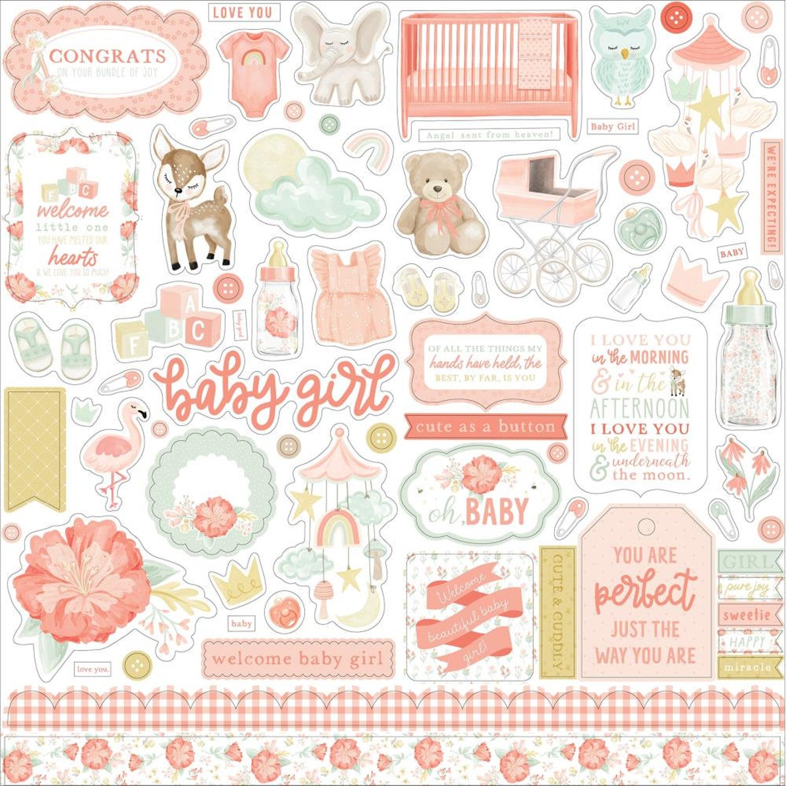 It's a Girl Stickers 12x12 Sticker Scrapbook - Etsy