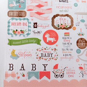 Baby Girl Stickers, 12"x12" Sticker, Scrapbook Paper, Baby Stickers ...