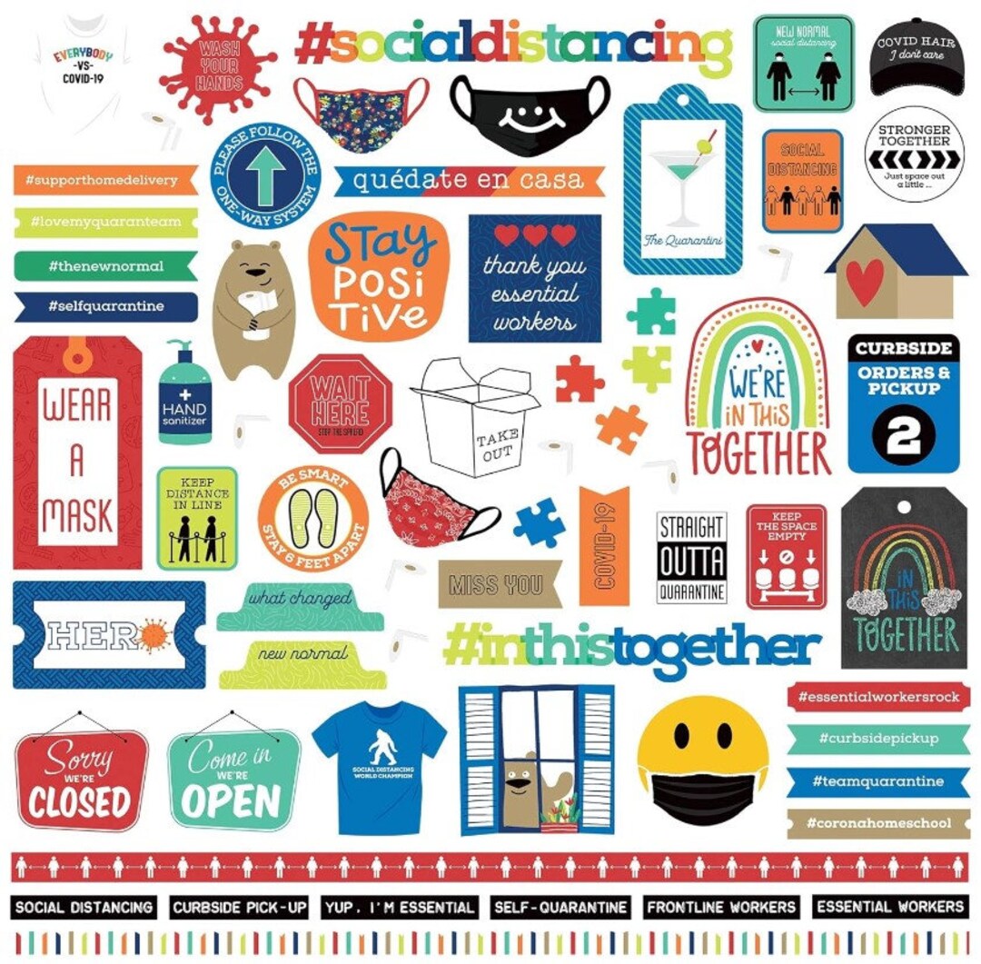 The New Normal Stickers, 12"x12" Cardstock Stickers, Scrapbook Stickers ...