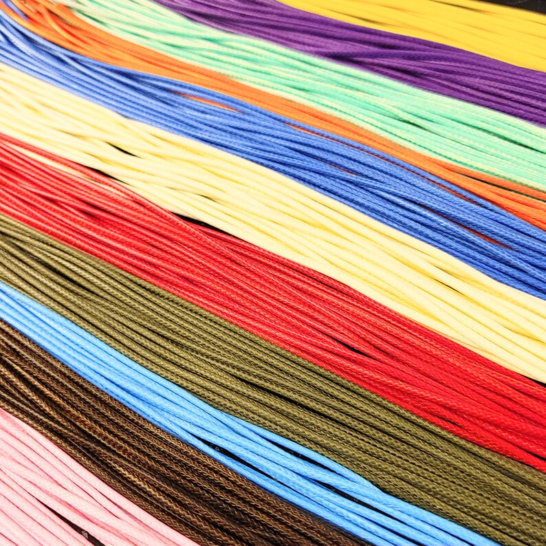 Set of 10 Colorful Necklace Cord Waxed Cotton Bright - Etsy