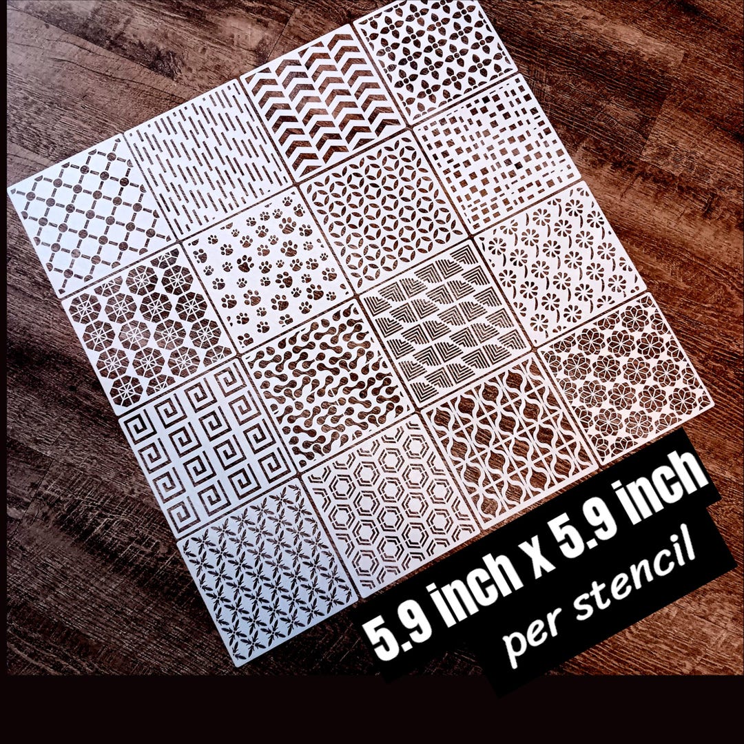 Set of 16, Design Stencils, Zentangle Stencils, Fun Stencils, Mixed ...