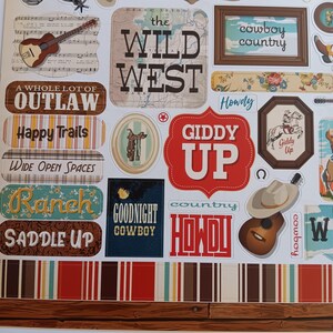 Cowboys Stickers, 12"x12" Cardstock Scrapbook Stickers, Wild West ...