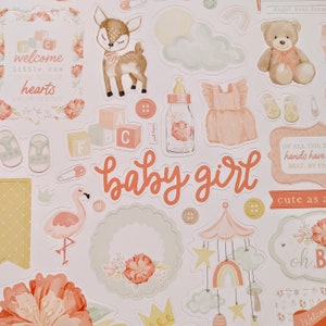 It's a Girl Stickers, 12"x12" Sticker, Scrapbook Sticker Sheets, Baby ...