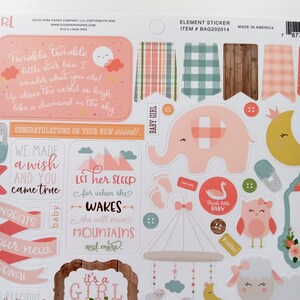 Baby Girl Stickers, 12"x12" Sticker, Scrapbook Paper, Baby Stickers ...
