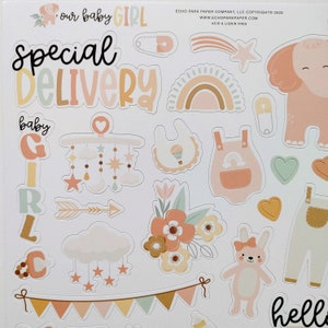 Our Baby Girl Stickers, 12"x12" Sticker, Sticker Sheets, Scrapbook ...