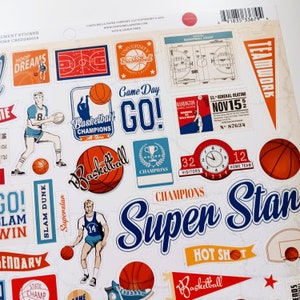 Slam Dunk, Basketball Stickers, 12" Stickers, Cardstock Stickers ...