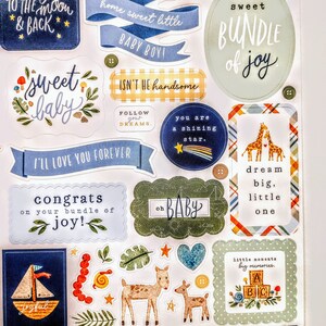 Welcome Baby Boy Stickers, 12" Cardstock Sticker Sheets, Scrapbook ...