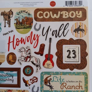 Cowboys Stickers, 12"x12" Cardstock Scrapbook Stickers, Wild West ...