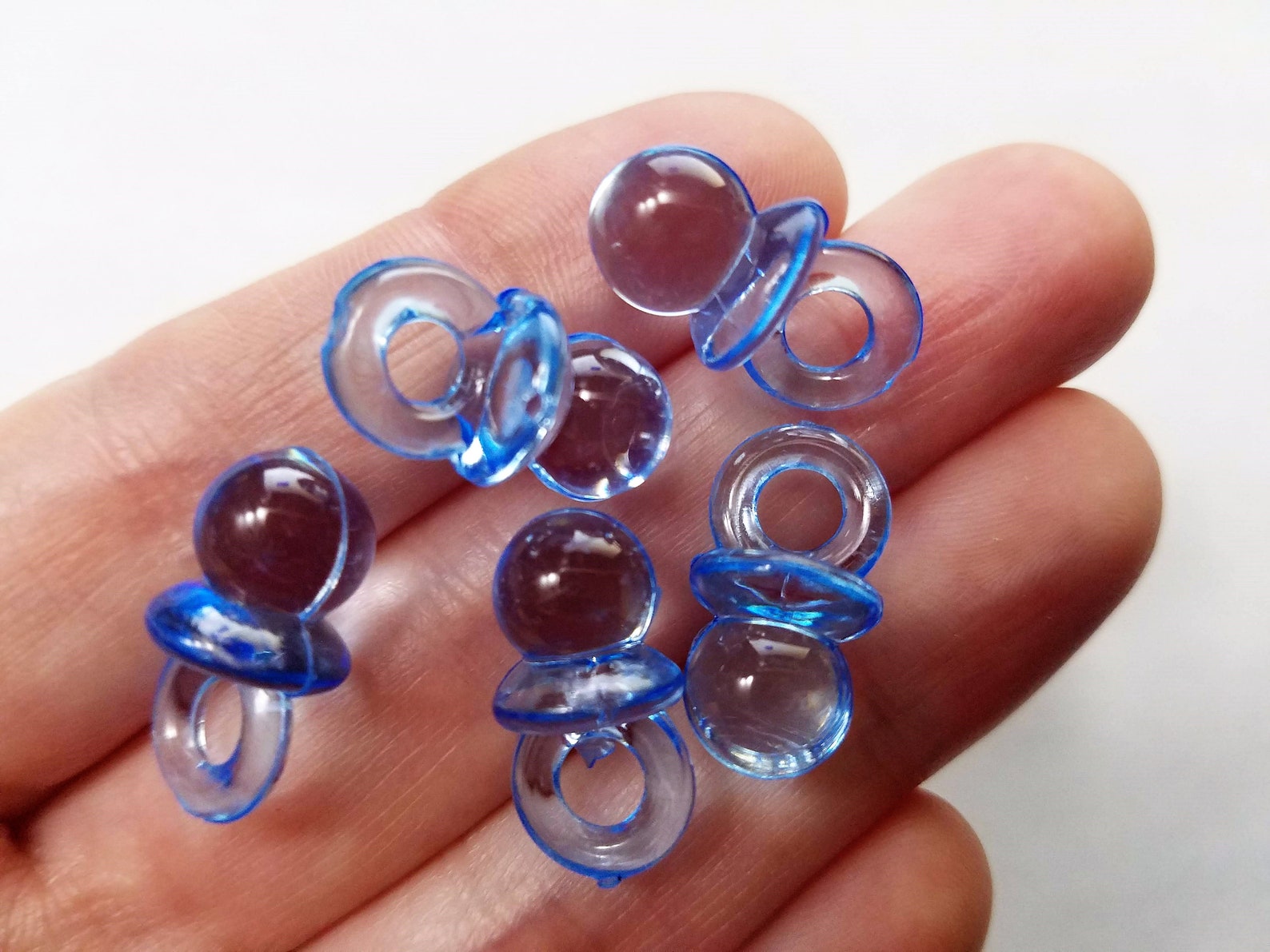Set of 50, Blue Baby Pacifiers, Baby Binky, Small Acrylic, Plastic Toys ...
