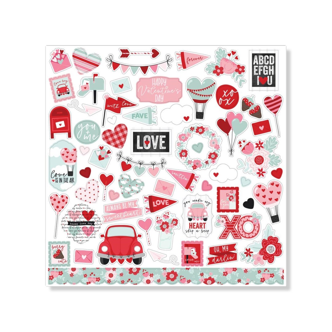Love Notes Stickers, 12x12 Stickers, Cardstock Sticker, Scrapbook ...