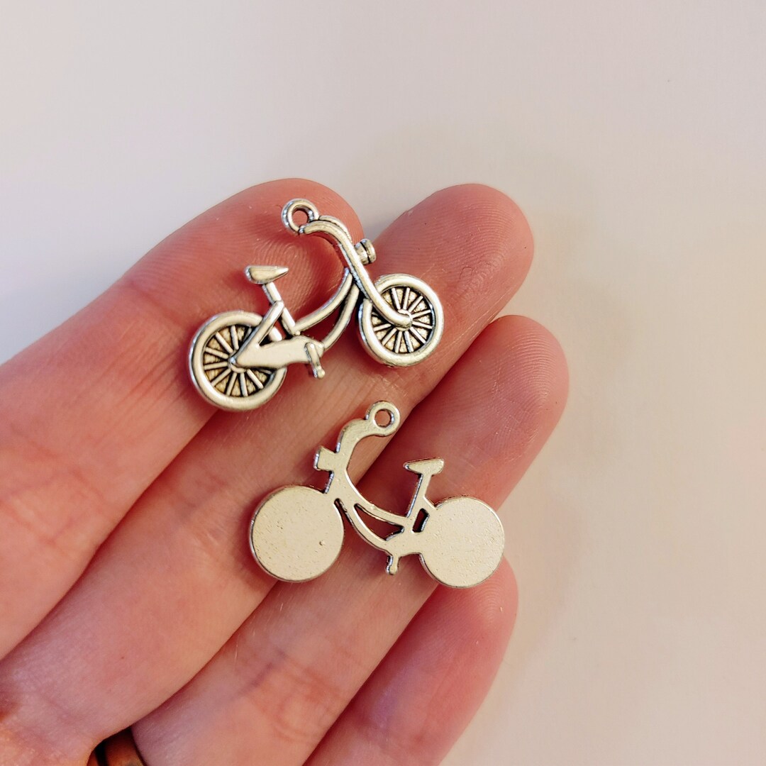 Set of 10, Silver Bicycles, Bicycle Charms, Bicycle Jewelry, Bike ...