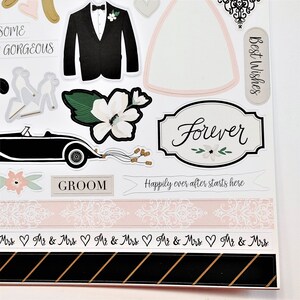 Wedding Day Stickers, 12" Cardstock Sticker Sheet, Gold Wedding ...