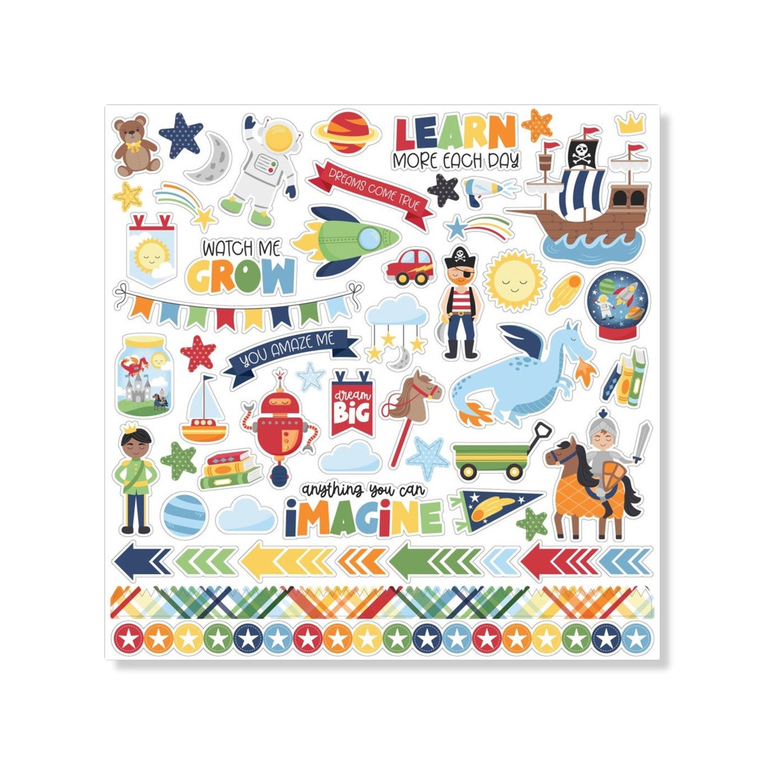 My Little Boy Stickers, 12x12 Sticker, Scrapbook Stickers, Toy Stickers ...