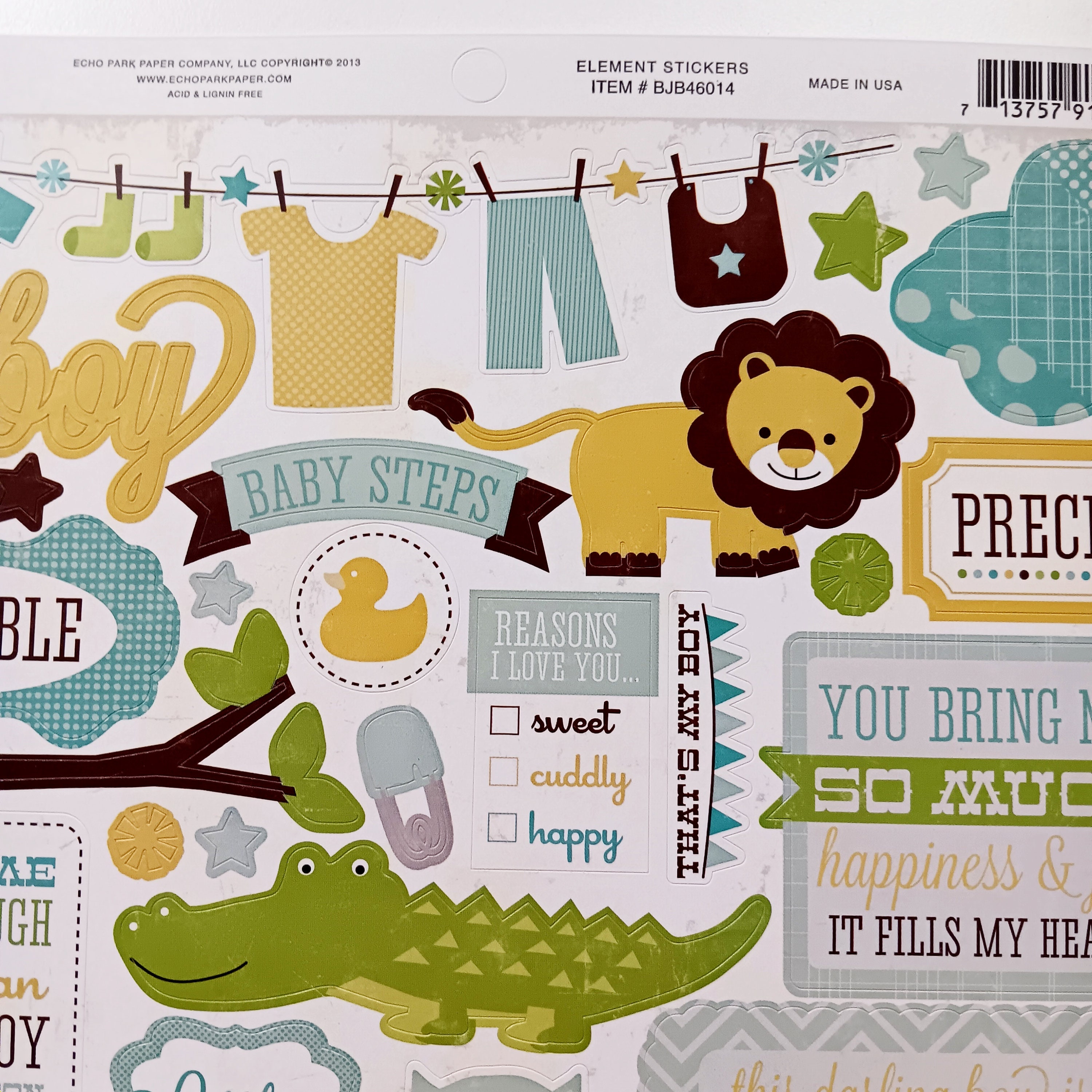 Bundle of Joy Boy Stickers, 12" Cardstock Sticker, Scrapbook Sticker ...