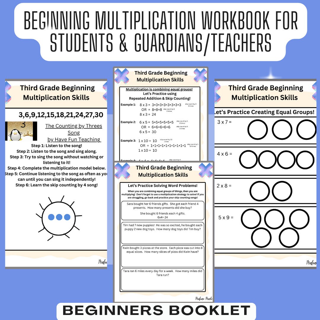 Multiplication Booklet for Beginners A Guardian/student Workbook on ...