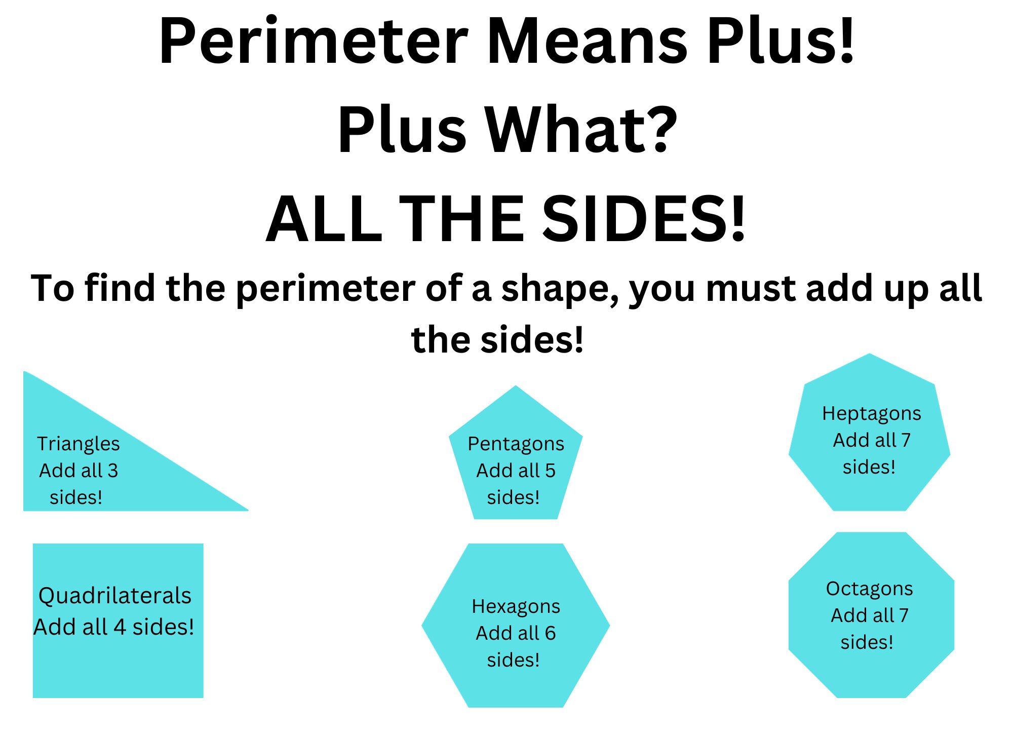 3rd Math, Perimeter & Naming Polygons Practice A Beginners Book, Guided ...