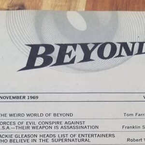 November 1969 Very Rare 'beyond' Ethereal Supernatural Psychological ...