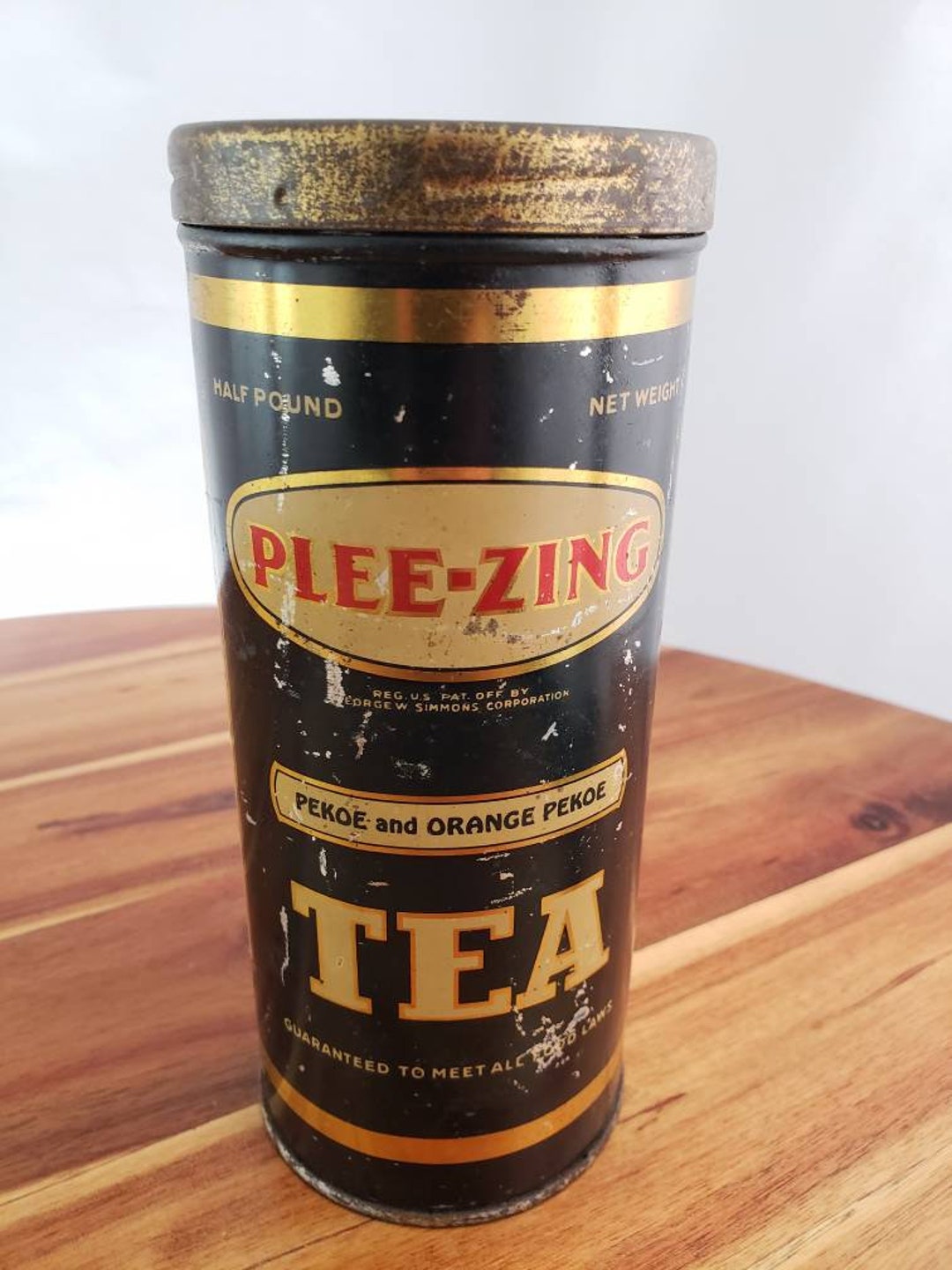 RARE Pleezing Tea Tin 3/4 Full of Original Product. Collectible Piece ...