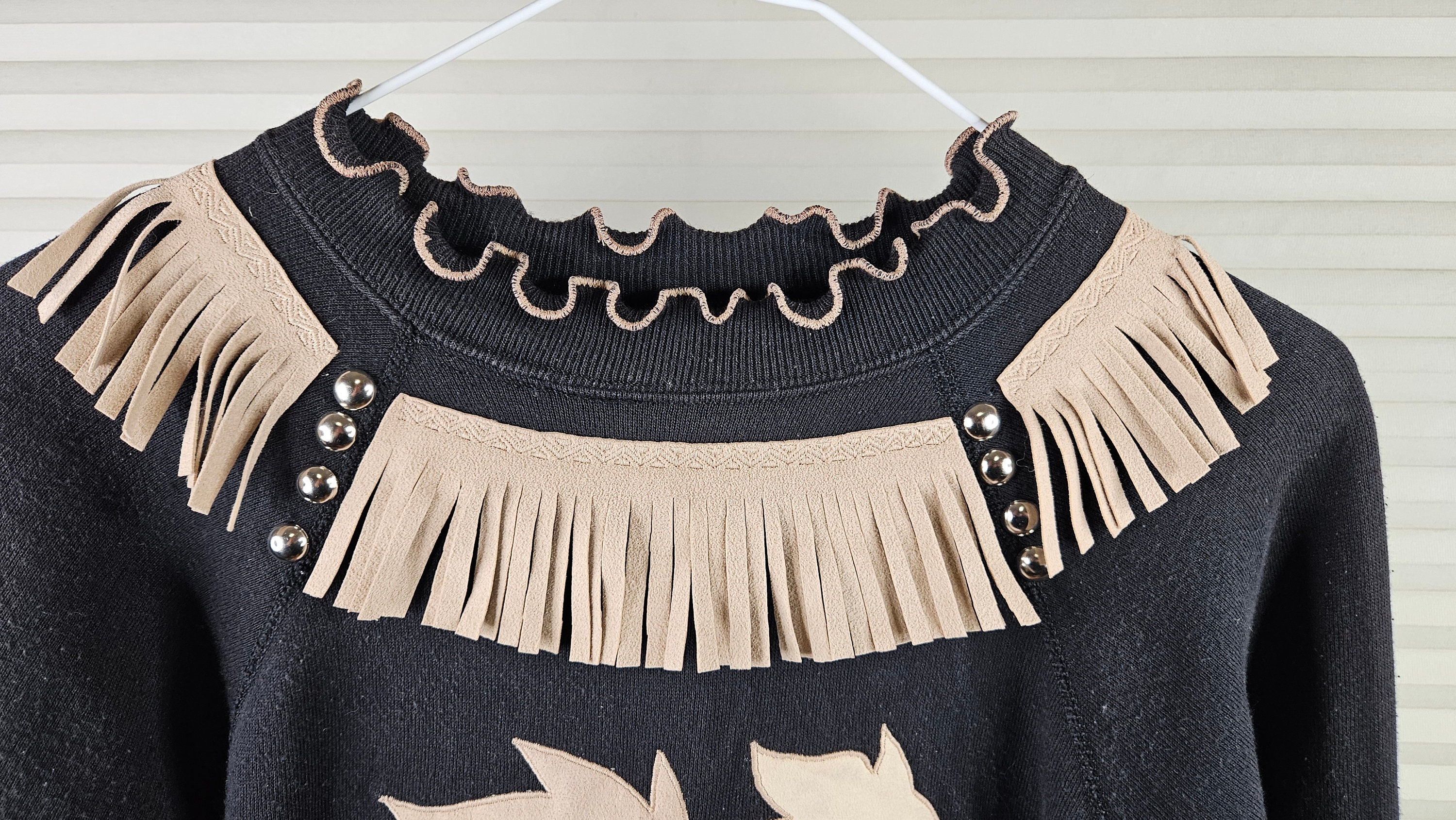 Horse Themed Vintage Hanes Her Way Medium Sweatshirt With Faux Leather ...