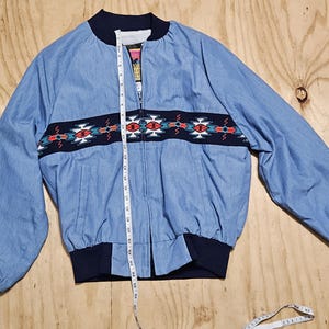 1960s/70s Aztek Style Light Blue Light Jacket - Etsy