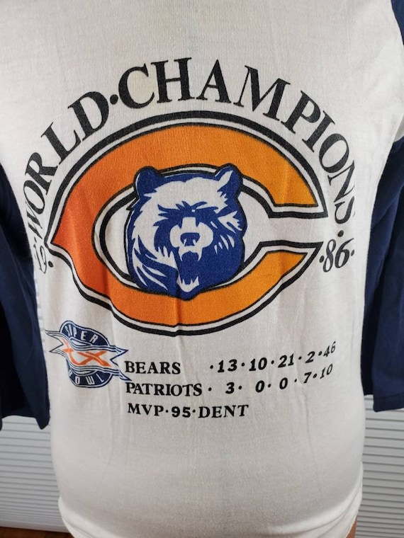 1986 Chicago Bears World Championship 3/4 Sleeve Thin… - Gem