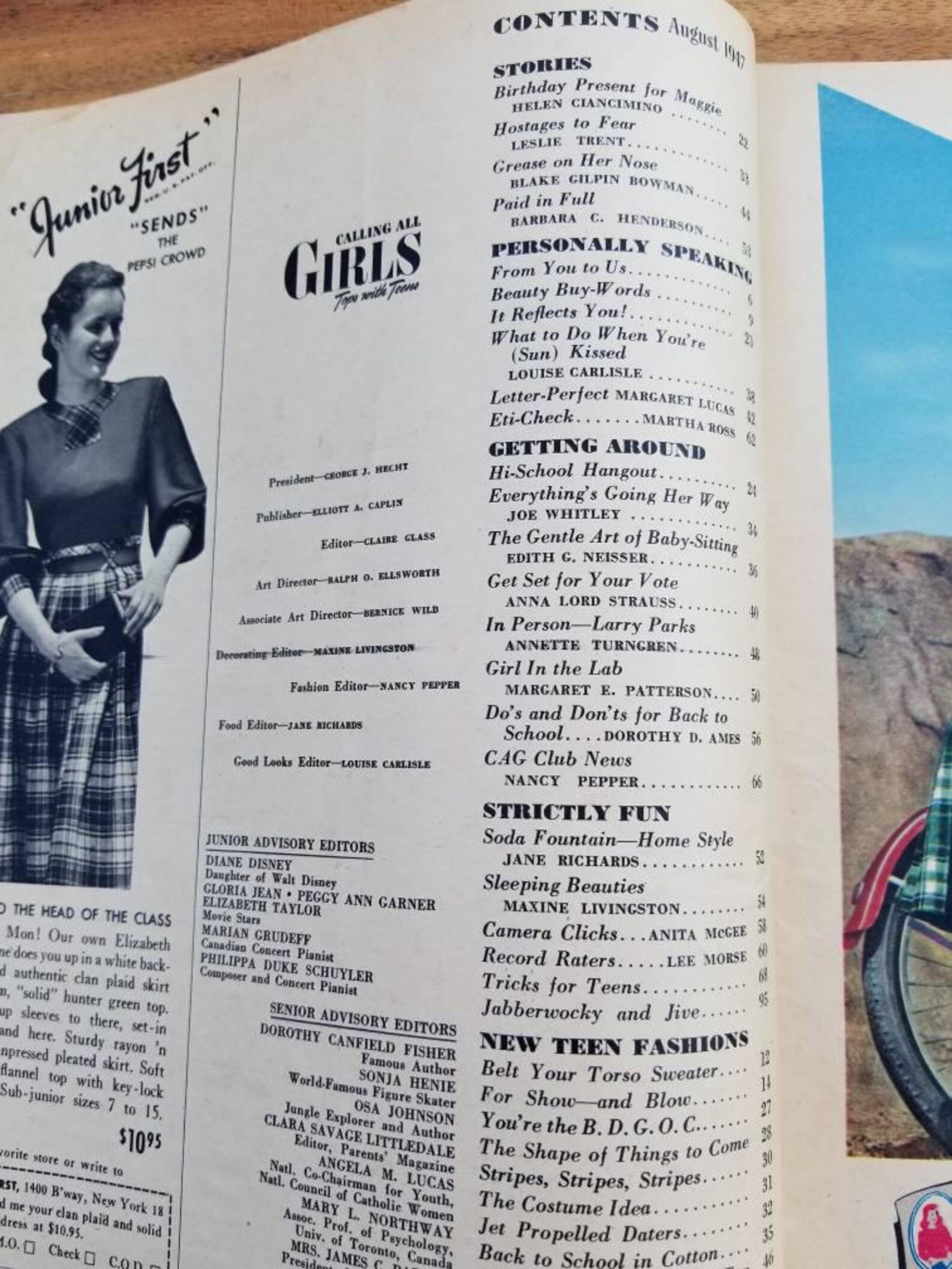 1947, August, Calling All Girls Magazine. School Wardrobe Planning ...