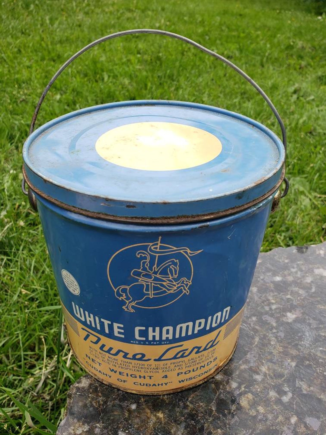 White Champion Pure Lard 4 Lb Vintage Tin. "cudahy of Cudahy" Wisconsin ...