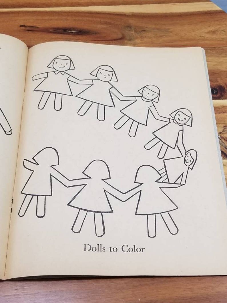 UNCOLORED Vintage 1956 'easy to Color' Beautiful | Etsy