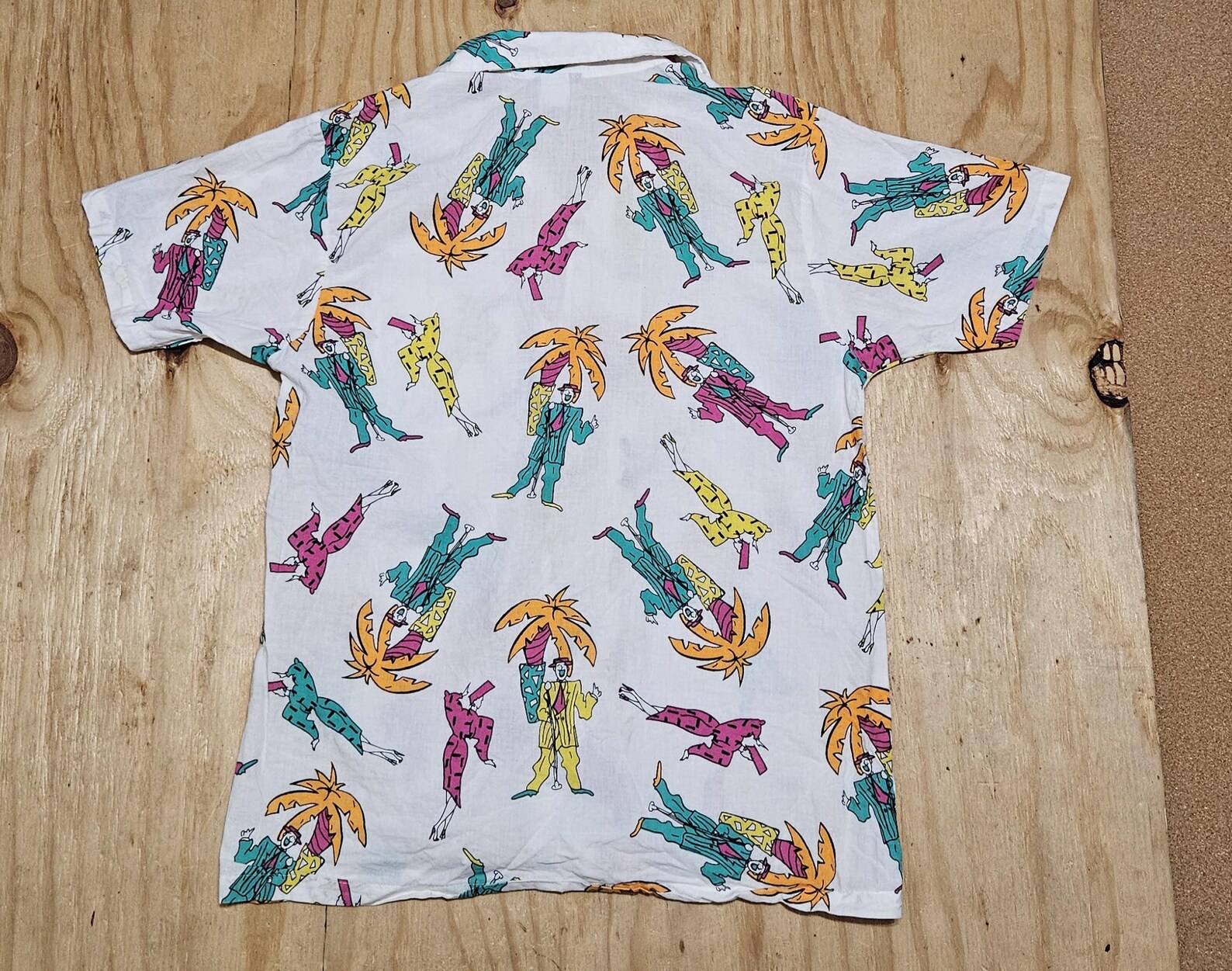 1980s Men's Medium Funky Character All Over Print Button Up - Etsy