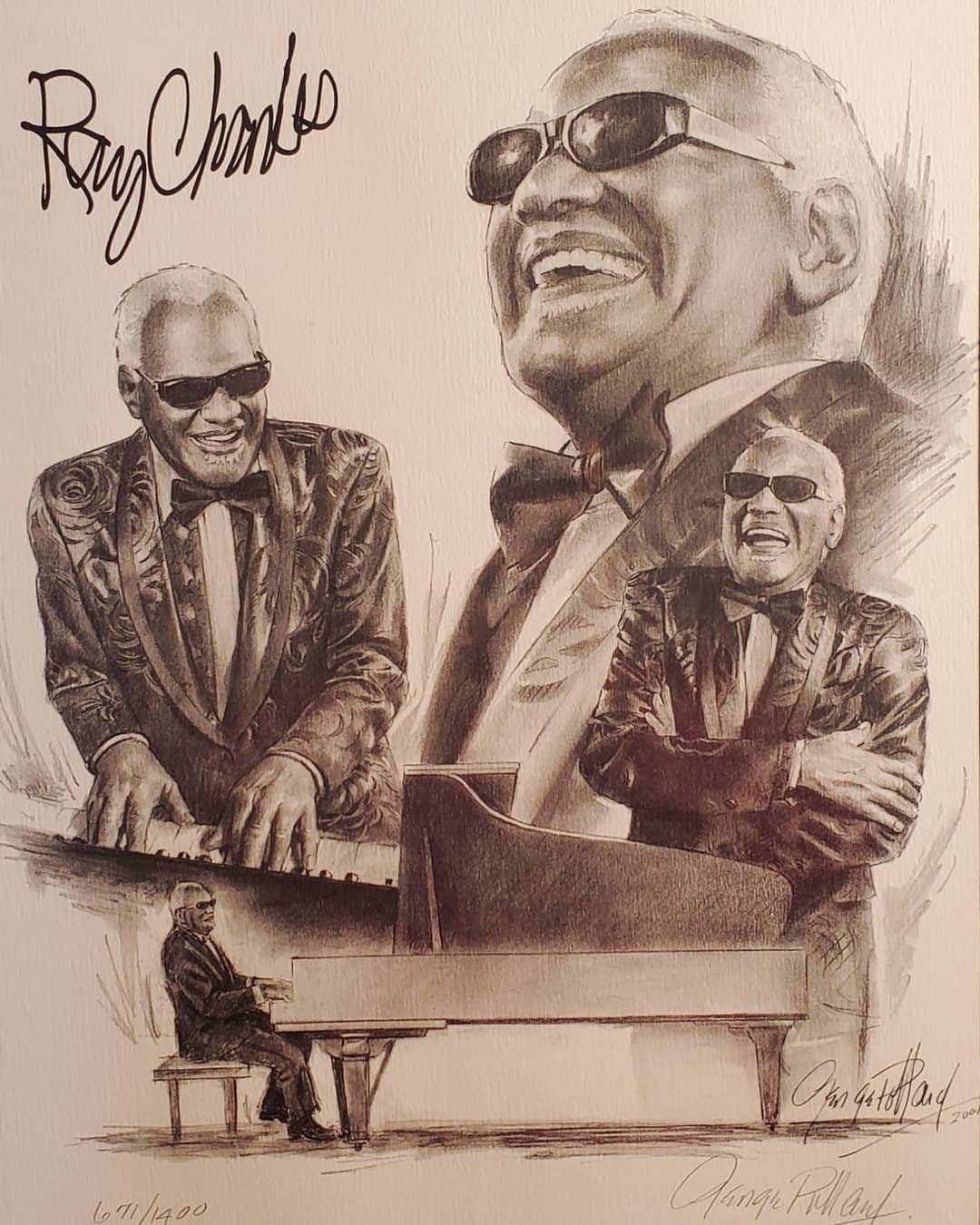 Antique AUTOGRAPHED Ray Charles Print Illustrated By George | Etsy