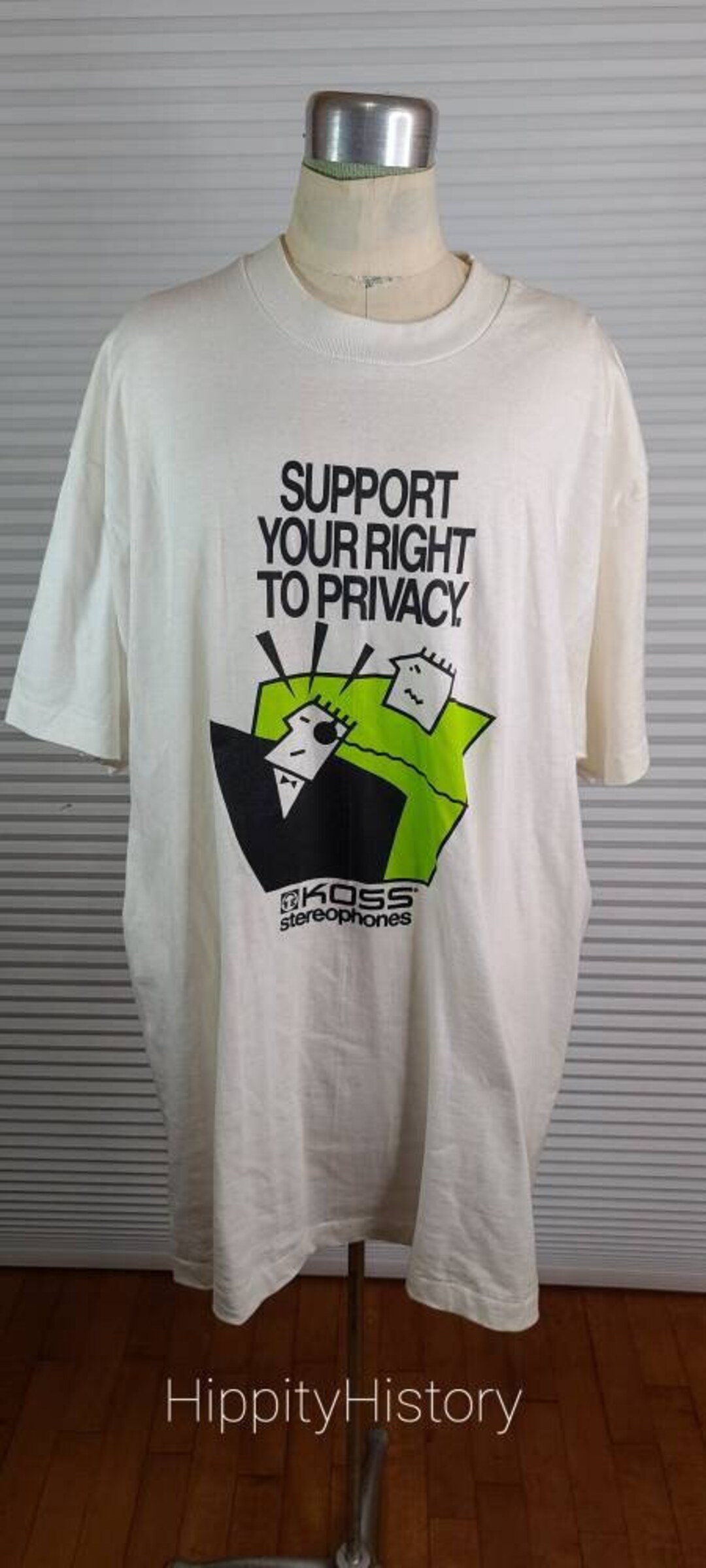 Vintage 90's XL Koss Headphones 'protect Your Privacy' T-shirt. Made in ...