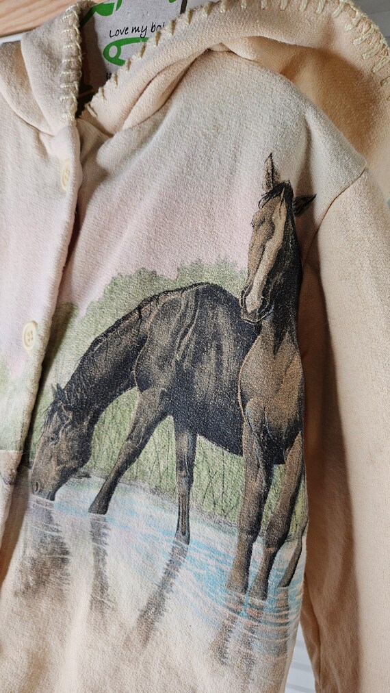 Vintage 4T 90's Horses Drinking Water Graphic All Ove… - Gem