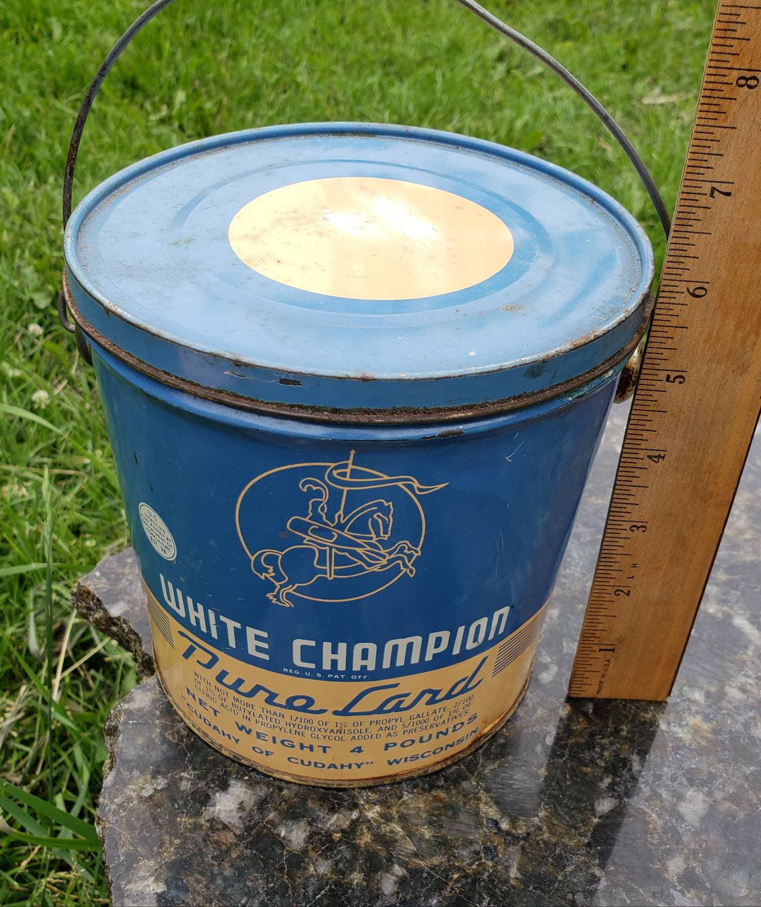 White Champion Pure Lard 4 Lb Vintage Tin. "cudahy of Cudahy" Wisconsin ...