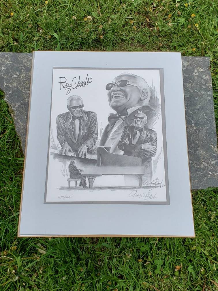 Antique AUTOGRAPHED Ray Charles Print Illustrated By George | Etsy