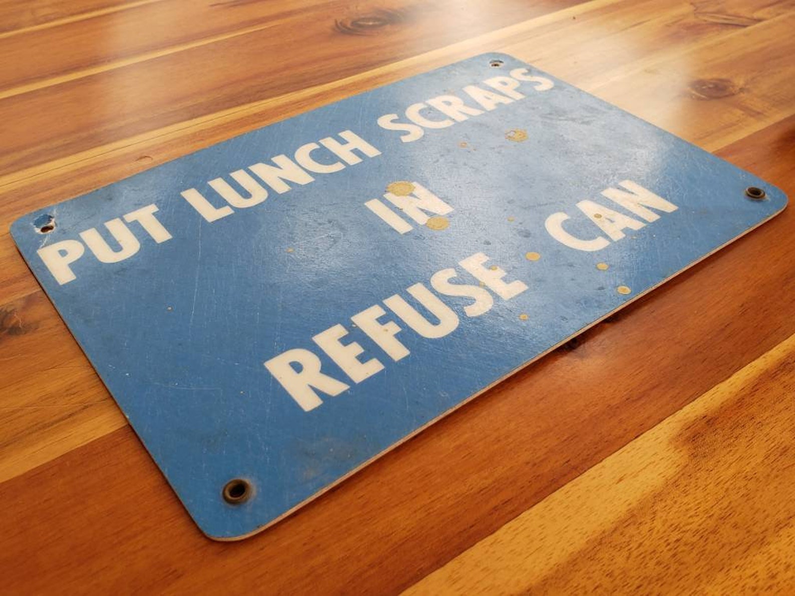EPIC Vintage 'Put Lunch Scraps In Refuse Can' Sign. An | Etsy